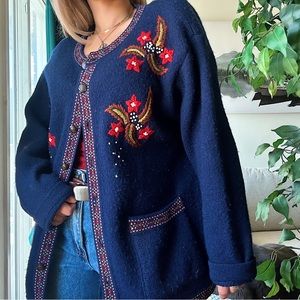Vintage | Sweaters | 8s Maximalist Cabincore Kidcore Whimsical Floral ...